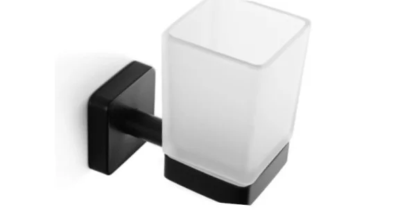 Чаша за четки за зъби Quattro black, черен мат. Гаранция и топ цена