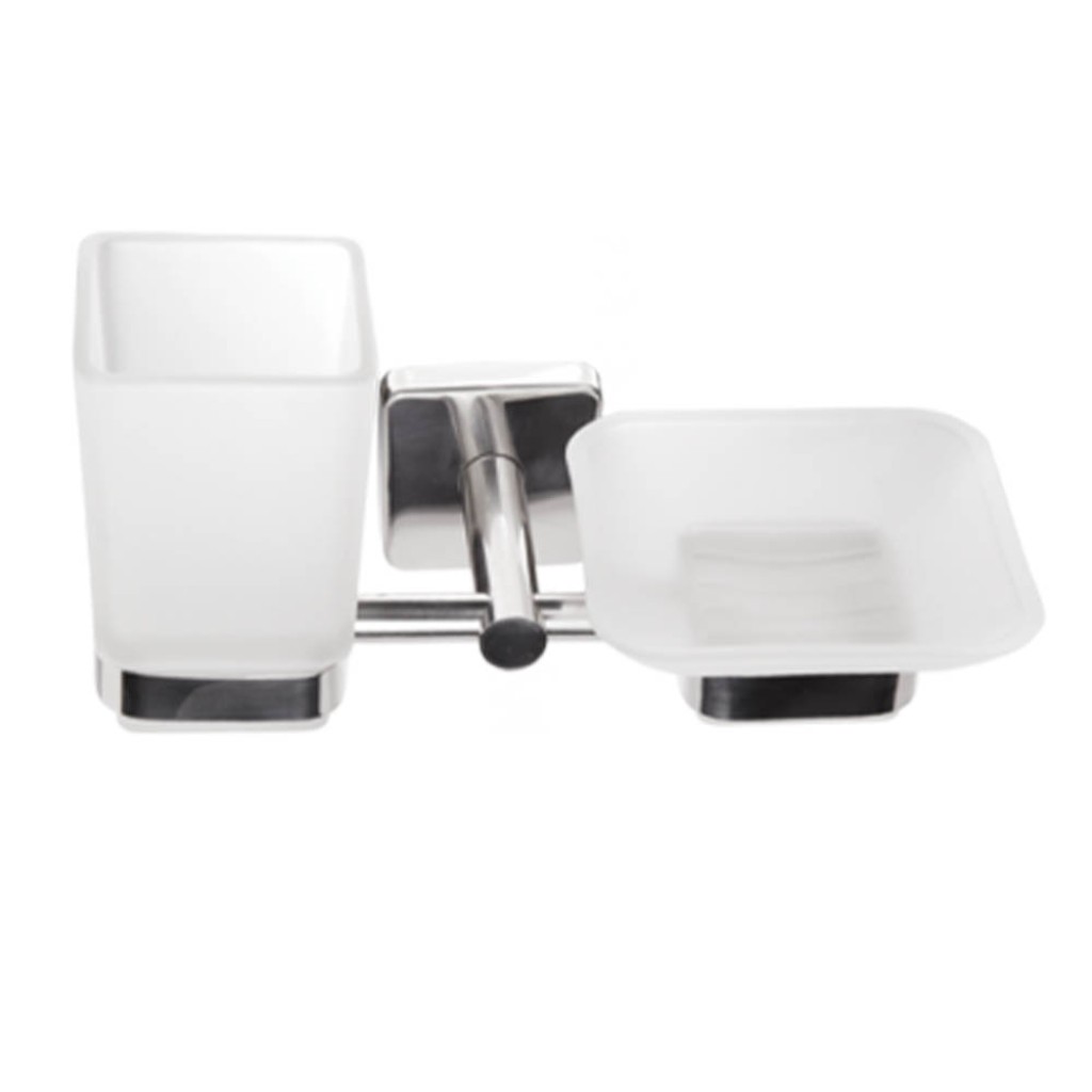 Държач за чаша и сапунерка Quattro, хром. Гаранция и топ цена