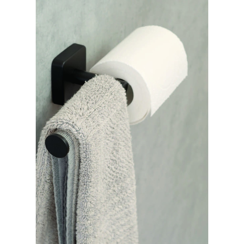 Двоен държач за тоалетна хартия Quattro black, черен мат. Гаранция и топ цена