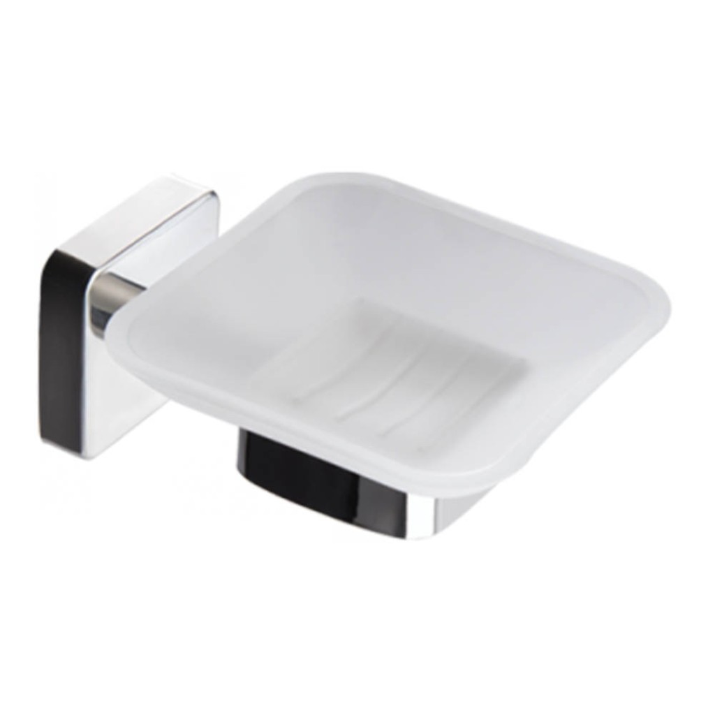 Стъклена сапунерка Quatro, хром. Гаранция и топ цена