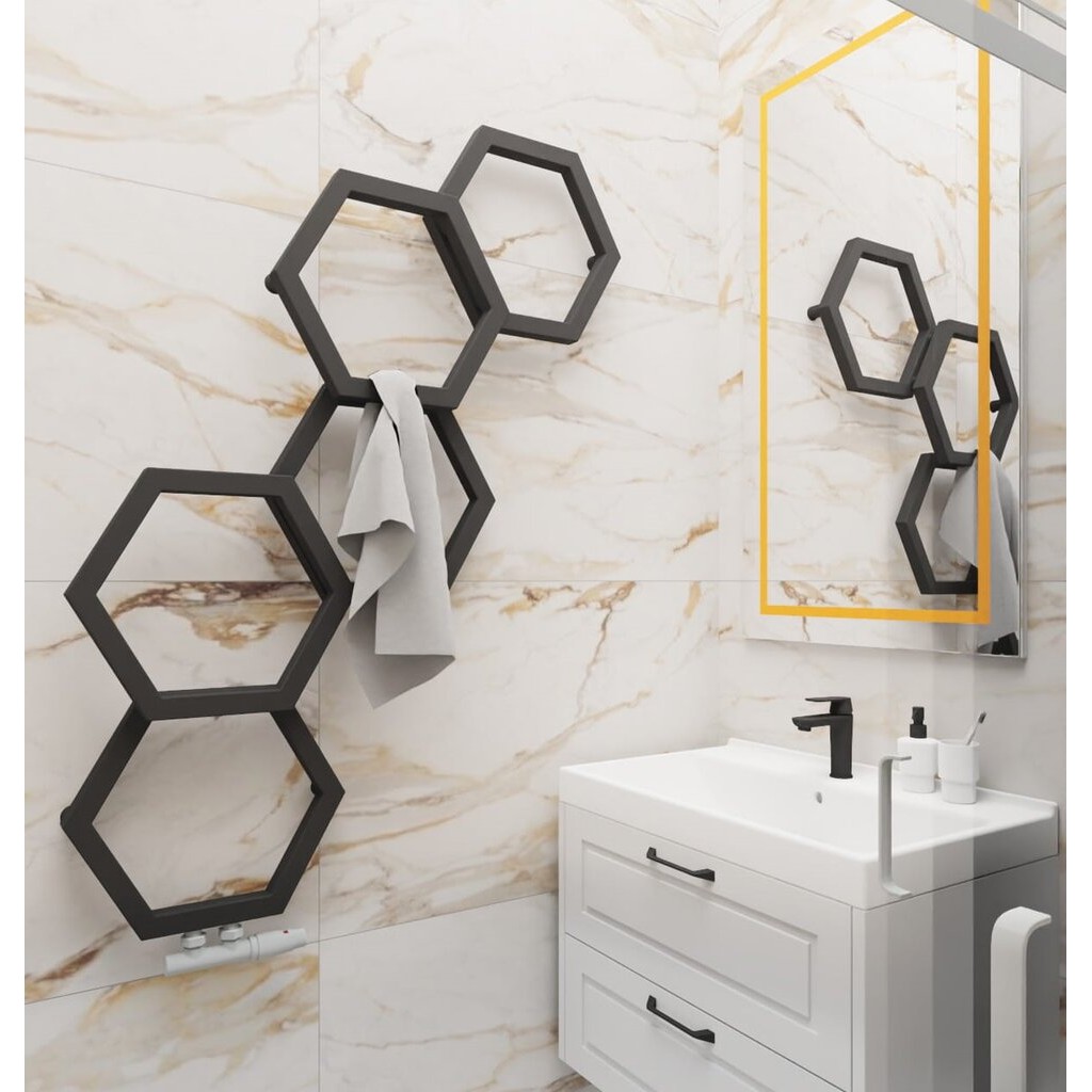 Дизайнерска лира за баня FAVO MINI 634x1068 ЧЕРЕН МАТ - Лира за баня ...